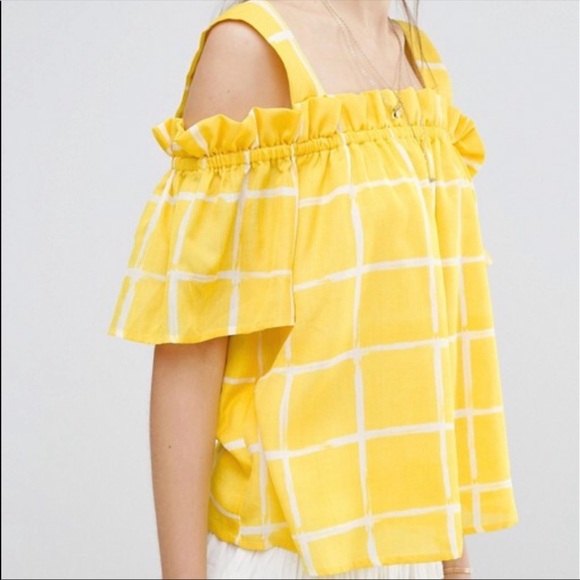 Moon River | Tops | Moon River Cold Shoulder Yellow Top Large | Poshmark